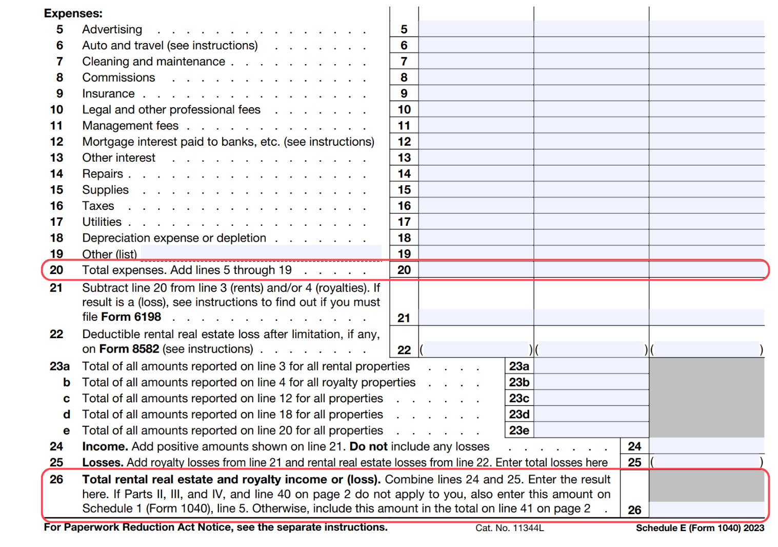 How To Read Schedule E Supplemental Income And Loss